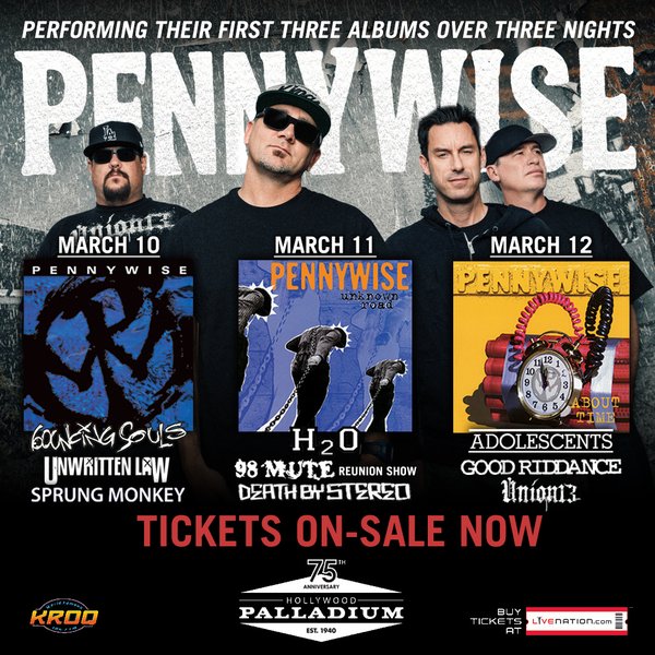 Pennywise spielen ihre ersten 3 Alben an 3 abenden in Hollywood | TaBS ...